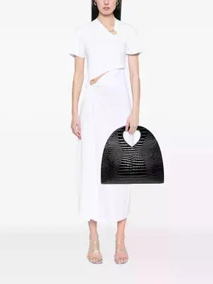 Saint Laurent Croc Embossed Patent Handbag