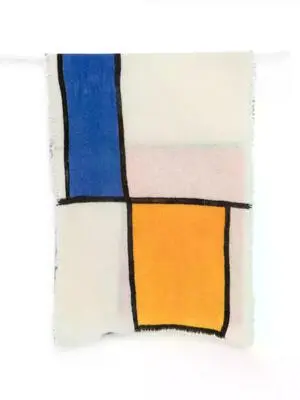 Faliero Sarti Patos Colour-block Frayed Scarf - White