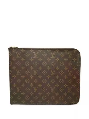LOUIS VUITTON 1988 Monogram Poche Documents Portfolio 30 Clutch Bag - Brown