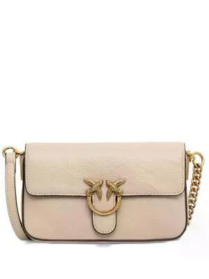 Pinko Love Birds Leather Cross Body Bag - Neutrals