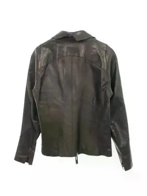 Emporio Armani Long-sleeve Zip-up Leather Jacket
