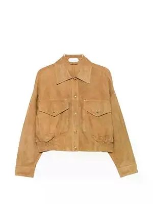 Versace Suede-effect Leather Jacket - Neutrals