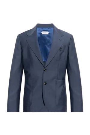 Versace Wool Blazer With A Single Vent - Blue