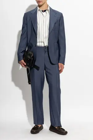 Versace Wool Blazer With A Single Vent
