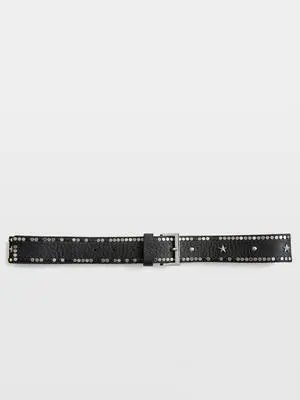 Zadig&Voltaire Starlight Studded Leather Belt - Black