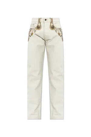 Versace Jeans With Appliqués - Cream