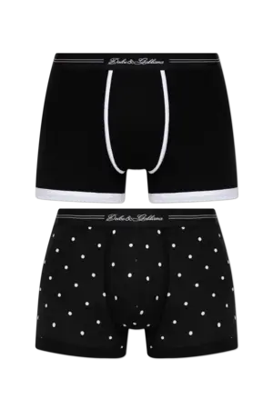 Dolce & Gabbana 2-pack Of Cotton Boxer Briefs - Black