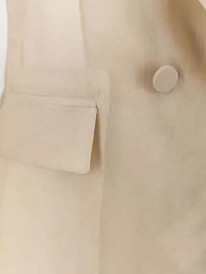 Max Mara Silk Double-breasted Blazer With Monogram Detail - Multicolor