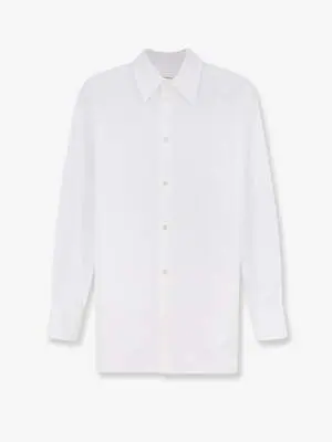 Saint Laurent Cotton Shirt With Cassandre Embroidery