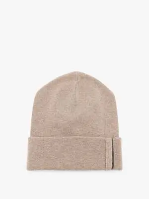 Brunello Cucinelli Cashmere Hat With Monili Detail - Brown