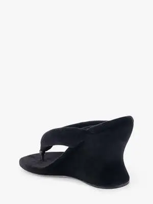 Balenciaga Gaeta Velvet Wedge Thong Sandals