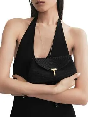 TOTEME Mini T-lock Clutch - Black