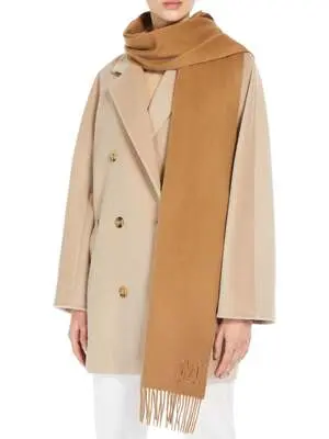 Max Mara Cashmere Stole With Monogram Embroidery
