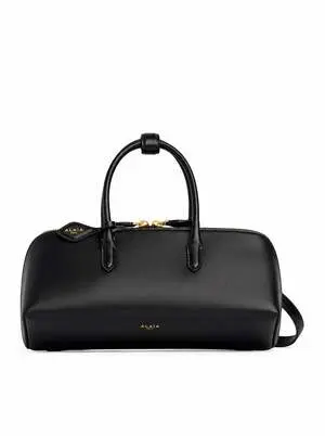 Alaïa Small Sculptural Top-handle Bag In Box Calfskin - Black