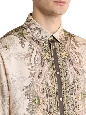 Etro Silk Twill Shirt With Placed Pegasus Print