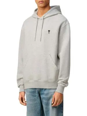 AMI Paris De Coeur Embroidered Cotton Hoodie