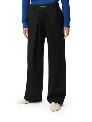 Loewe Tailored Wool Trousers With Jacquard Elasticated Waist