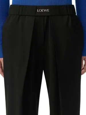 Loewe Tailored Wool Trousers With Jacquard Elasticated Waist