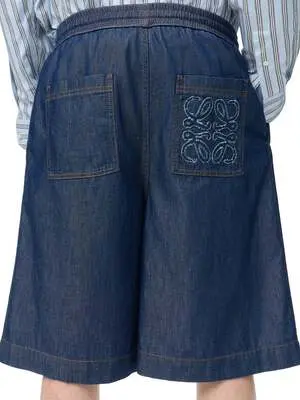 Loewe Lightweight Cotton Chambray Shorts - Blue