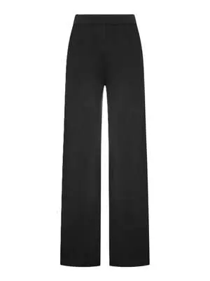 Max Mara Viscose Crepe Trousers - Black
