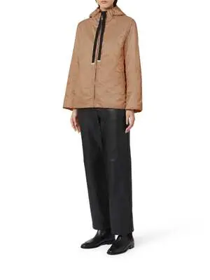 Max Mara Padded Jacket With Hood In Waterproof Canvas