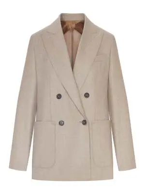 Max Mara Cashmere Foulé Blazer - Cream