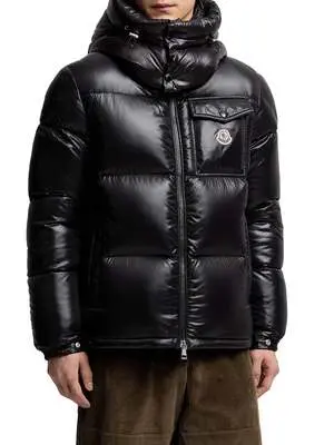 Moncler Montbeliard Down Jacket With Hood - Black