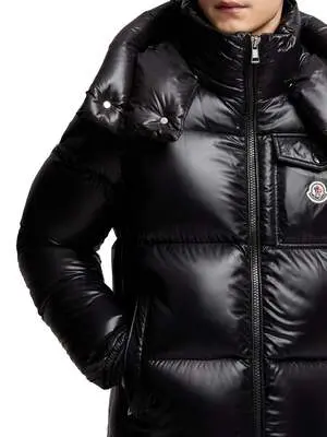 Moncler Montbeliard Down Jacket With Hood - Black