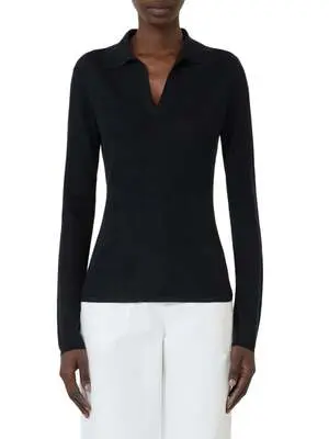 Max Mara Cashmere And Silk Polo Sweater - Blue
