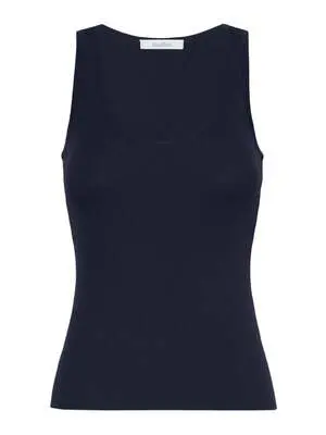 MAX MARA MAX MARA Fitted Ribbed Viscose Crepe Sleeveless Top