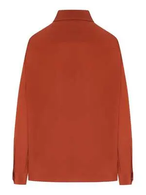 Saint Laurent Silk Shirt With Embroidered Logo
