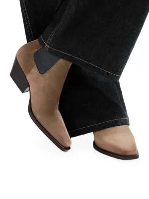 Brunello Cucinelli Suede Chelsea Boots With Monili Detail