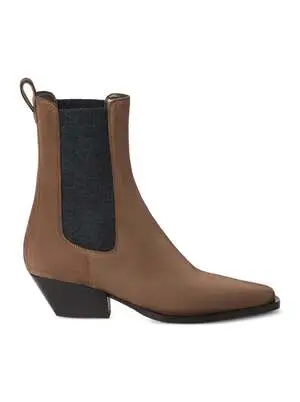 Brunello Cucinelli Suede Chelsea Boots With Monili Detail - Multicolor