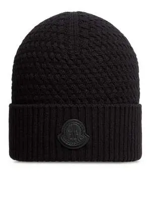 Moncler Cashmere Blend Hat - Black