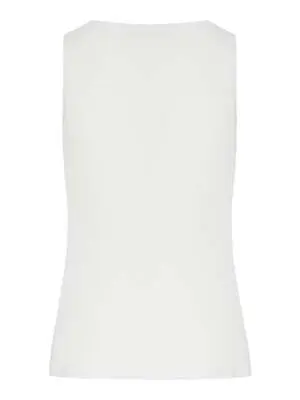 Max Mara Fitted Ribbed Viscose Crepe Top - White