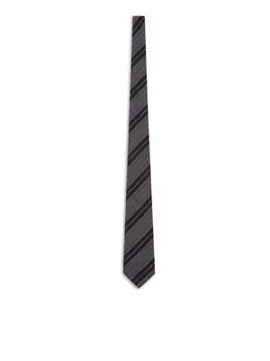 Saint Laurent Wide Stripe Silk Jacquard Tie - Multicolor