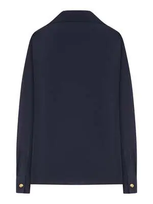 Max Mara Silk Crepe De Chine Polo Shirt