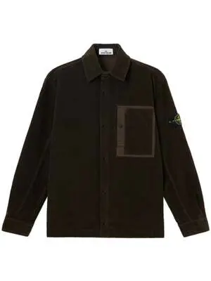 Stone Island Comfort Fit Snap-button Shirt With Chest Pocket - Marrone