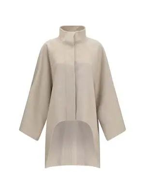 Alaïa Asymmetric Double Face Cashmere Coat - Cream