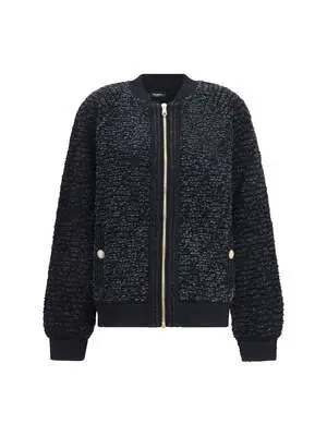 Balmain Zip Jacket With Sequin Details - Black