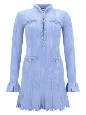 SELF-PORTRAIT Beaded Mini Dress - Blue
