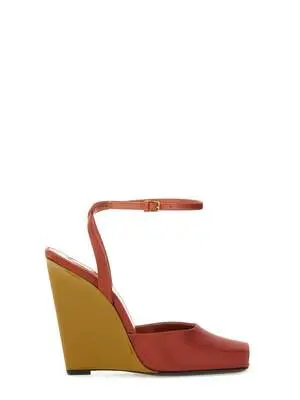 Saint Laurent Sandal The Scandal" Wedge Sandals - Red