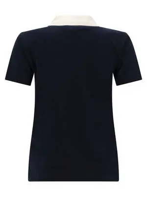 A.p.c. Polo Shirt With Contrasting Collar And Logo Detail - Blue