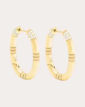 CAMPBELL + CHARLOTTE Diamond Crew Oval Small Hoop Earrings - Gold