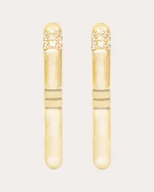 CAMPBELL + CHARLOTTE Diamond Crew Oval Small Hoop Earrings