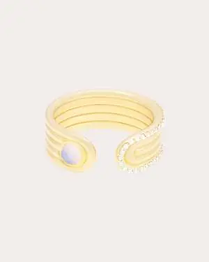 CAMPBELL + CHARLOTTE 14k Yellow Moonstone And Diamond Open Ring - Gold