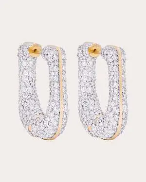 CAMPBELL + CHARLOTTE Diamond Found Rib Curve Hoop Earrings - White