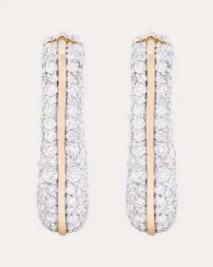 CAMPBELL + CHARLOTTE Diamond Found Rib Curve Hoop Earrings