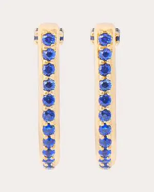 CAMPBELL + CHARLOTTE Sapphire Found Curve Hoop Earrings - Blue