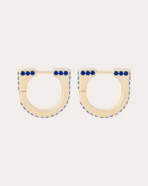 CAMPBELL + CHARLOTTE Sapphire Found Curve Hoop Earrings